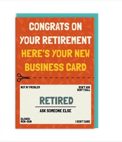 Retirement Business Card – A WEE TOKEN